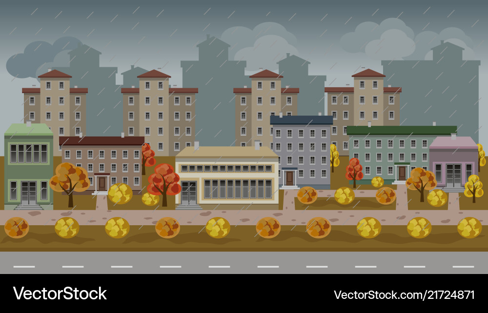 Urban cartoon cityscape Royalty Free Vector Image