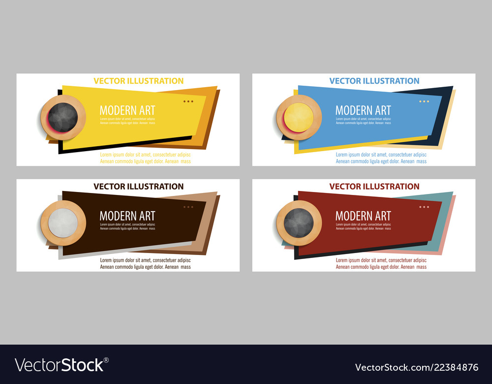 Abstract Geometric Banner Set Royalty Free Vector Image