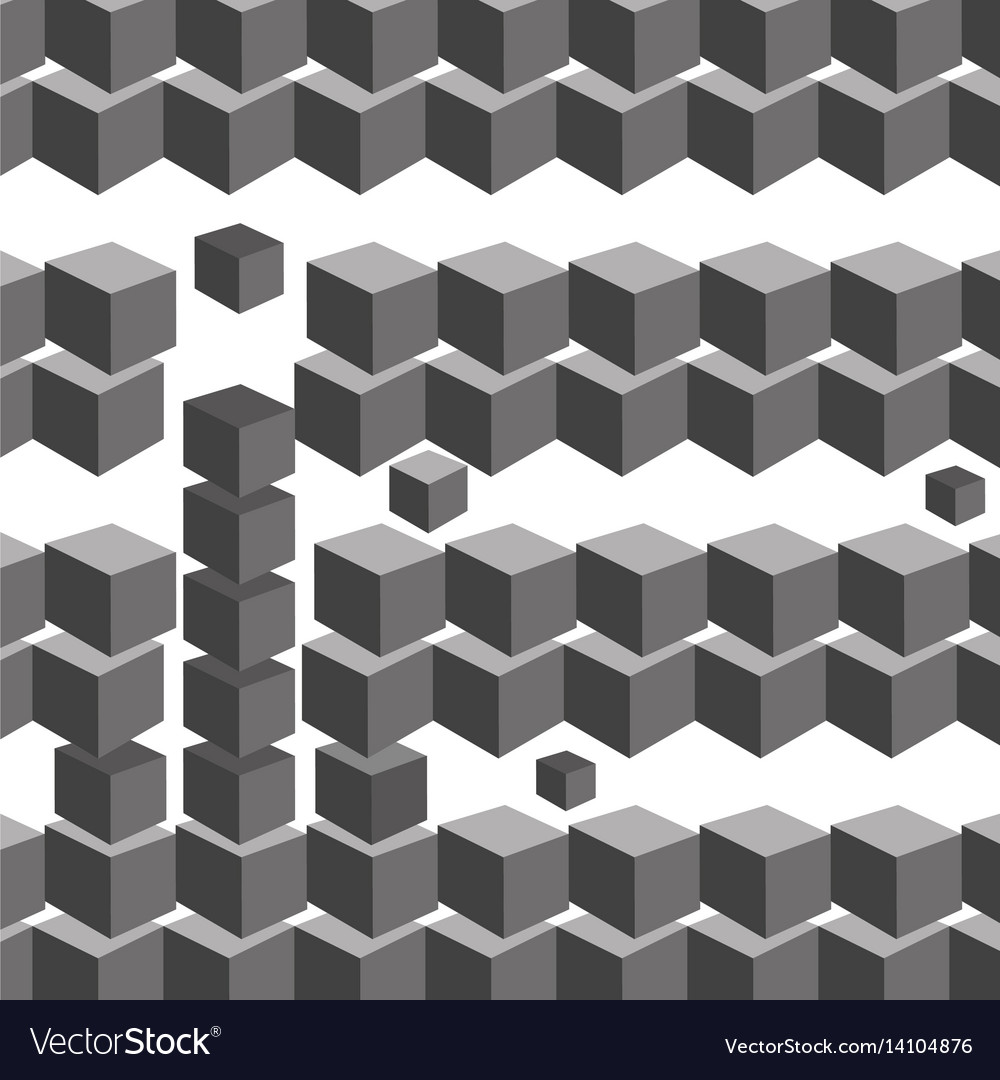 Black And White Cube Geometric Background Vector Image