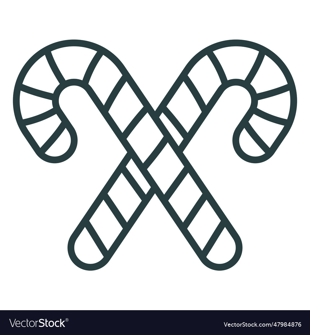 Christmas candy cane icon Royalty Free Vector Image