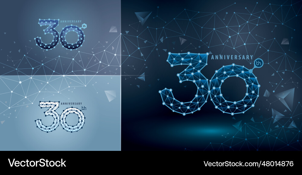 Set of 30th anniversary logotype design thirty Vector Image