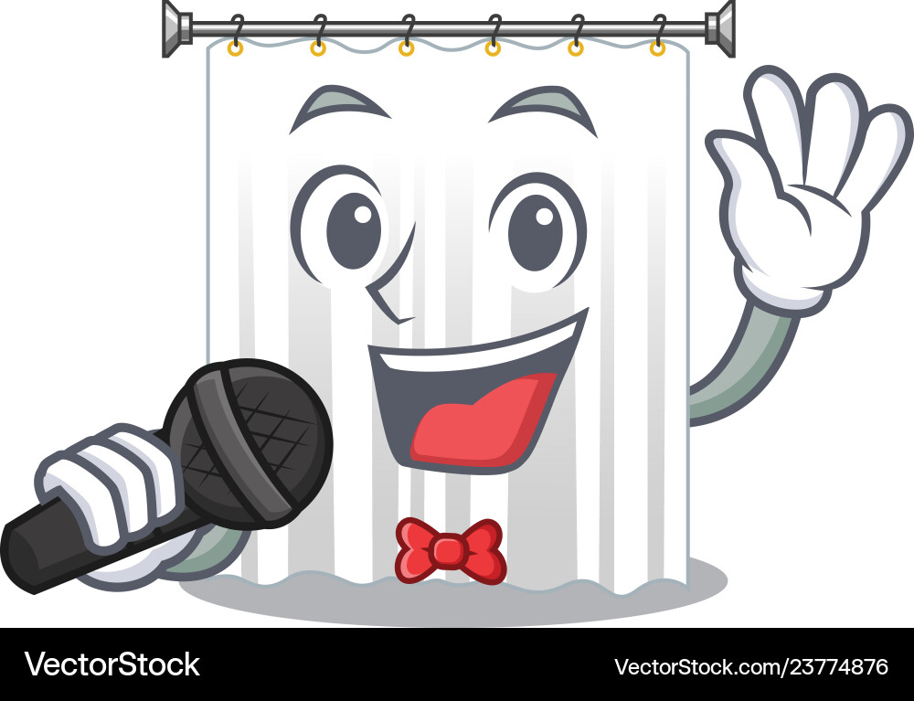 Singing cartoon shower curtains are very pretty Vector Image