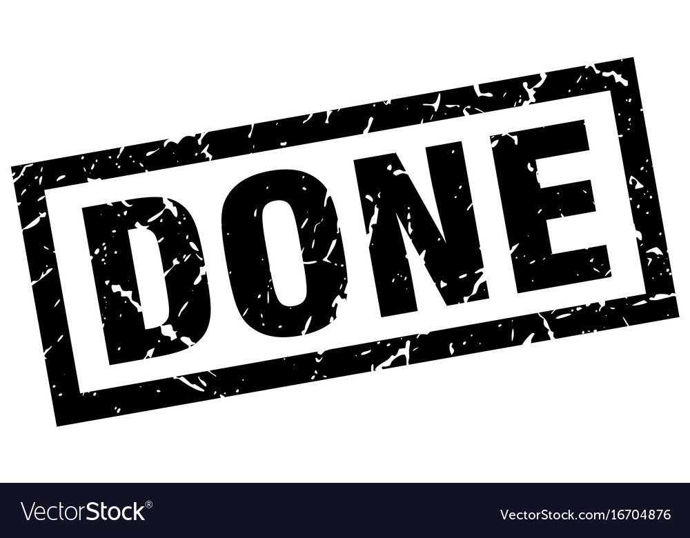 Square grunge black done stamp Royalty Free Vector Image