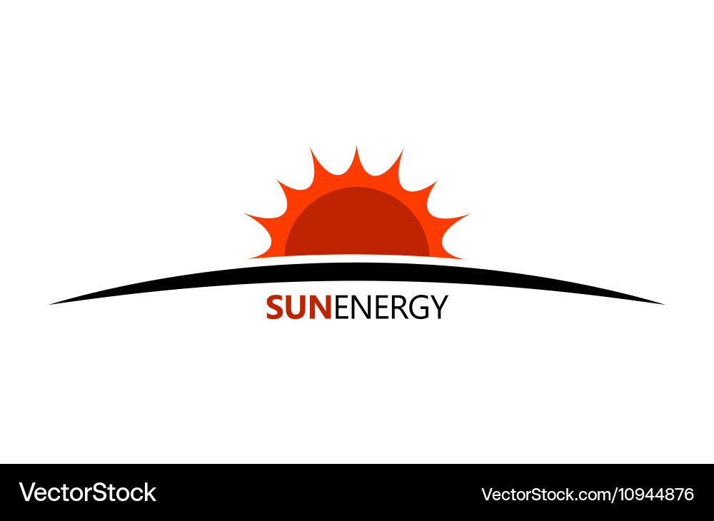 Sun energy logo ceology energe design Royalty Free Vector