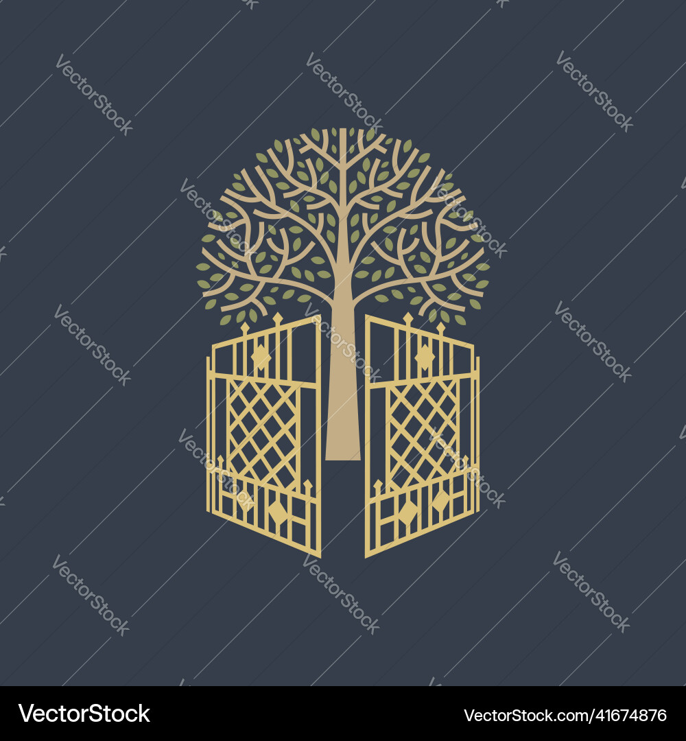 Tree of eternal life in paradise Royalty Free Vector Image