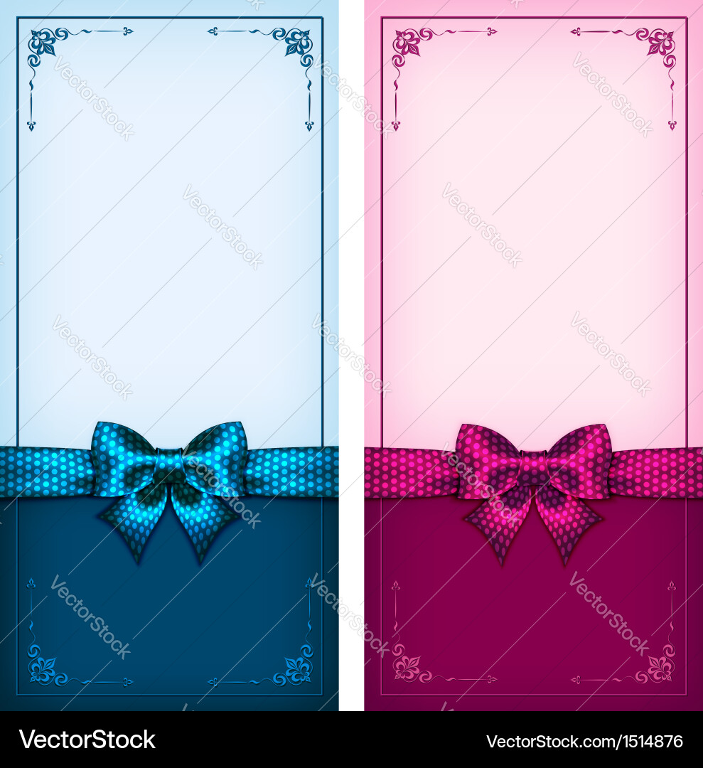 Vintage cards blue and pink Royalty Free Vector Image