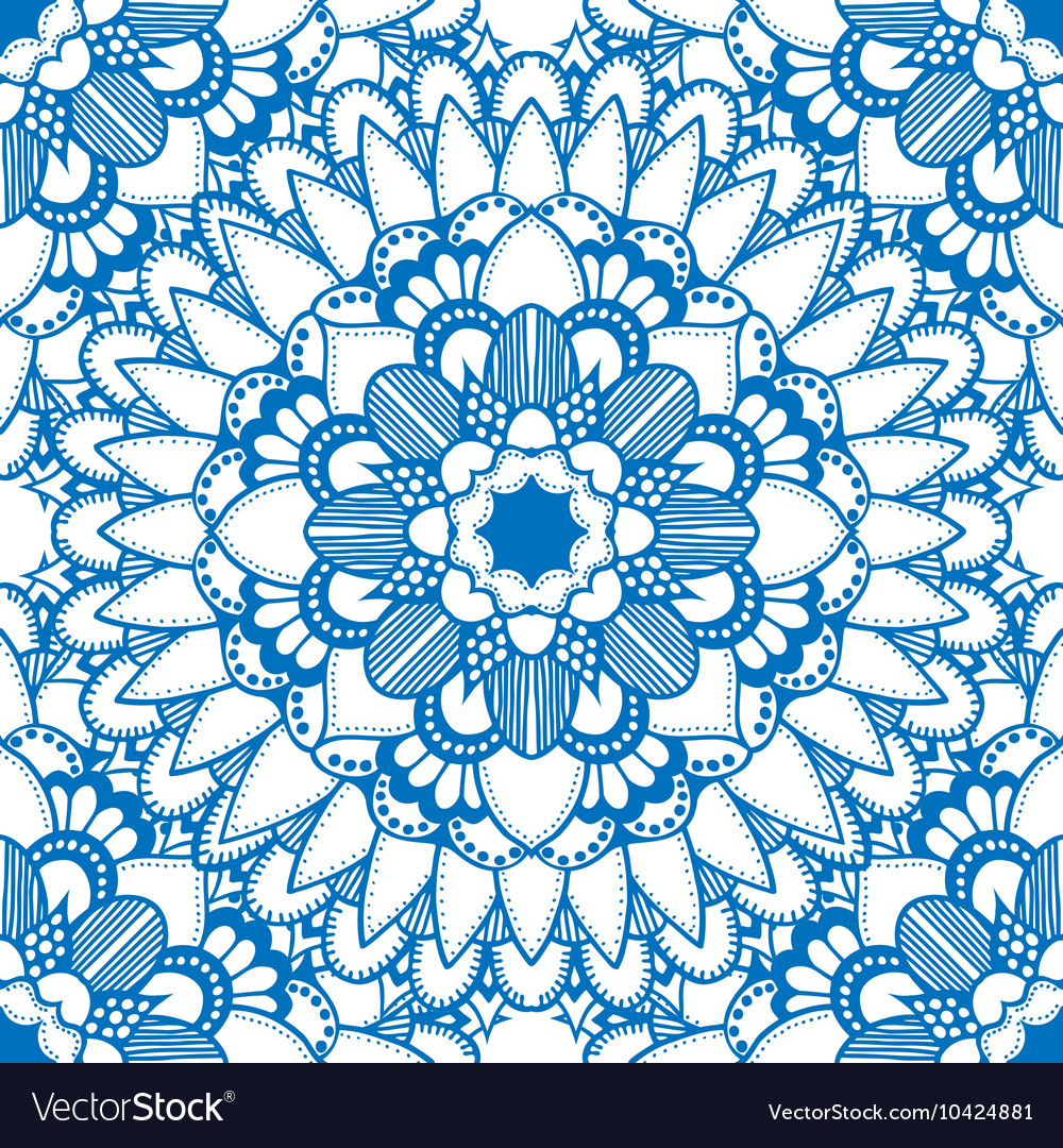 Blue mandala patterned background Royalty Free Vector Image
