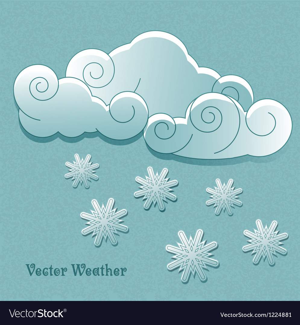 Clouds with snowflakes Royalty Free Vector Image