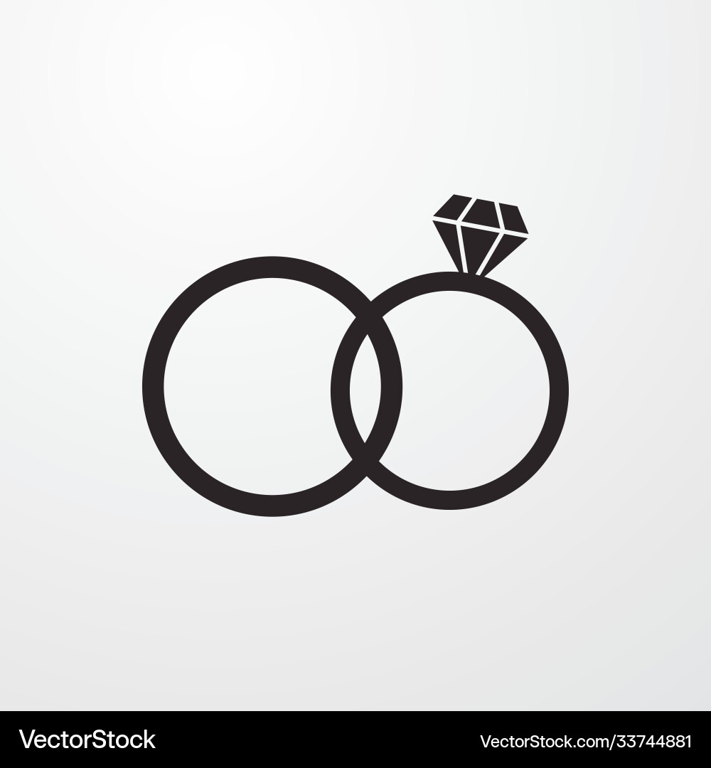 Diamond ring sign icon symbol flat Royalty Free Vector Image