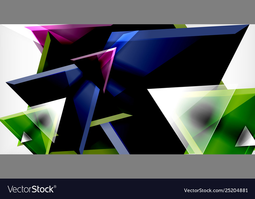 Dynamic triangle composition abstract background Vector Image