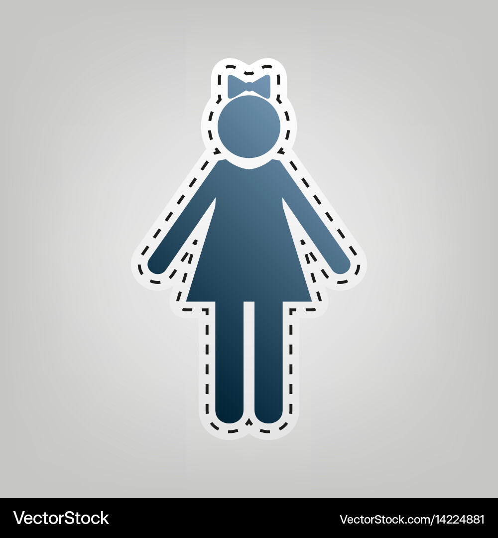 Girl sign blue icon Royalty Free Vector Image - VectorStock