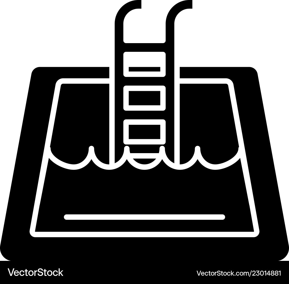 Home pool black icon sign on isolated Royalty Free Vector