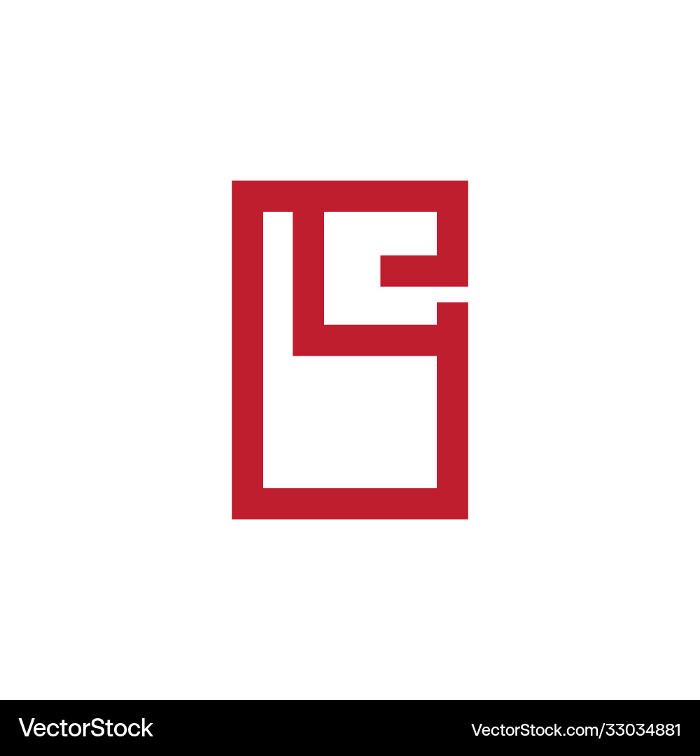 Letter be simple geometric frame line symbol logo Vector Image