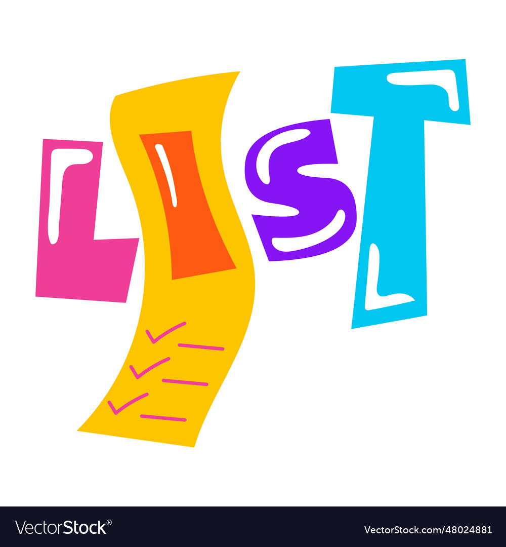 List Royalty Free Vector Image - VectorStock