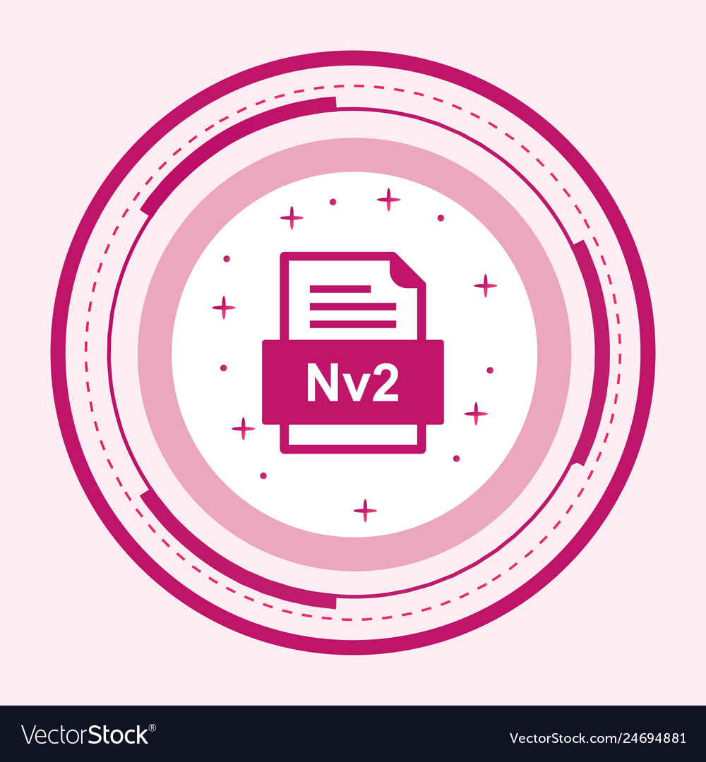 Nv2 file document icon Royalty Free Vector Image