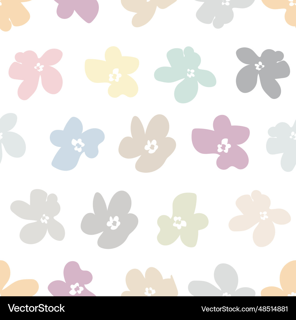 Pastel simple flowers seamless fabric design Vector Image