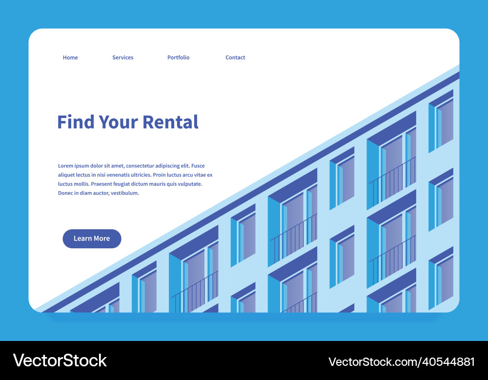 Rental service landing page Royalty Free Vector Image
