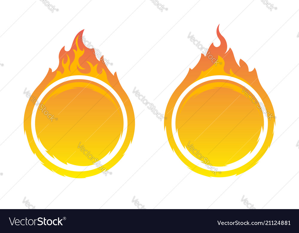 Round fire frames Royalty Free Vector Image - VectorStock