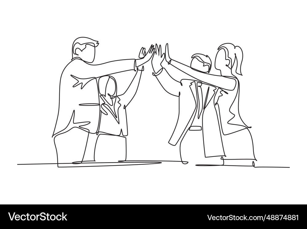 Single continuous line drawing of businessmen Vector Image