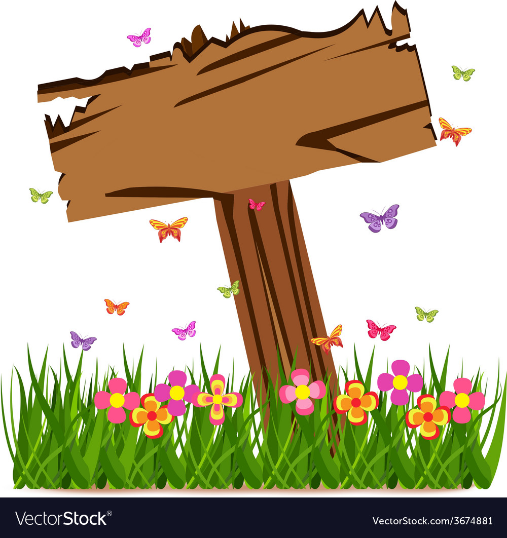 Spring concept with sign post Royalty Free Vector Image