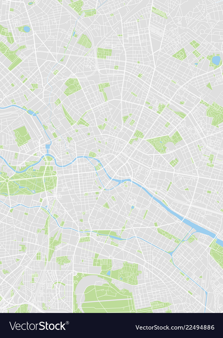 Berlin colored map Royalty Free Vector Image - VectorStock
