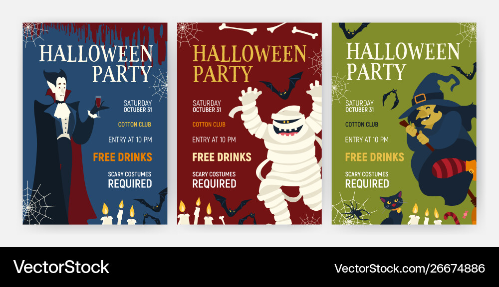 Bundle holiday flyer or poster templates Vector Image