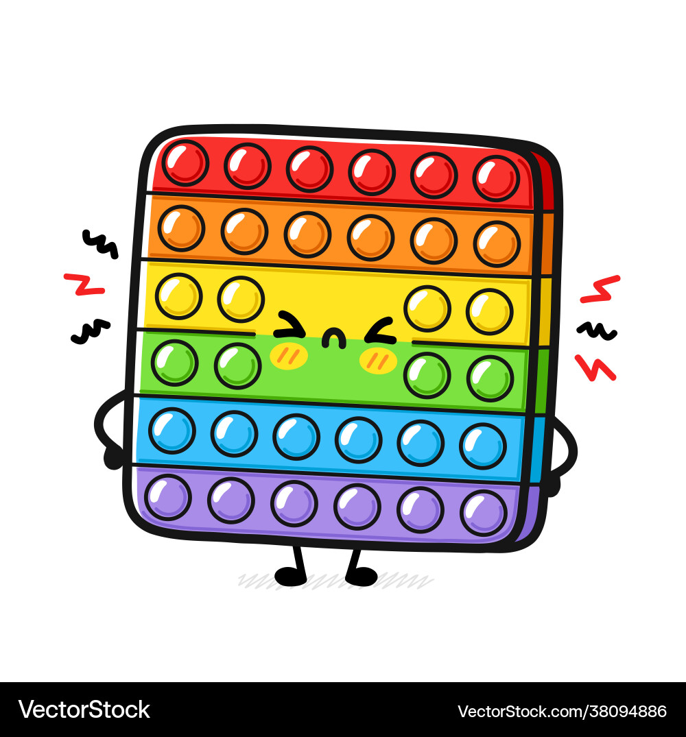 Cute funny sad pop it fidget sensory toy Vector Image