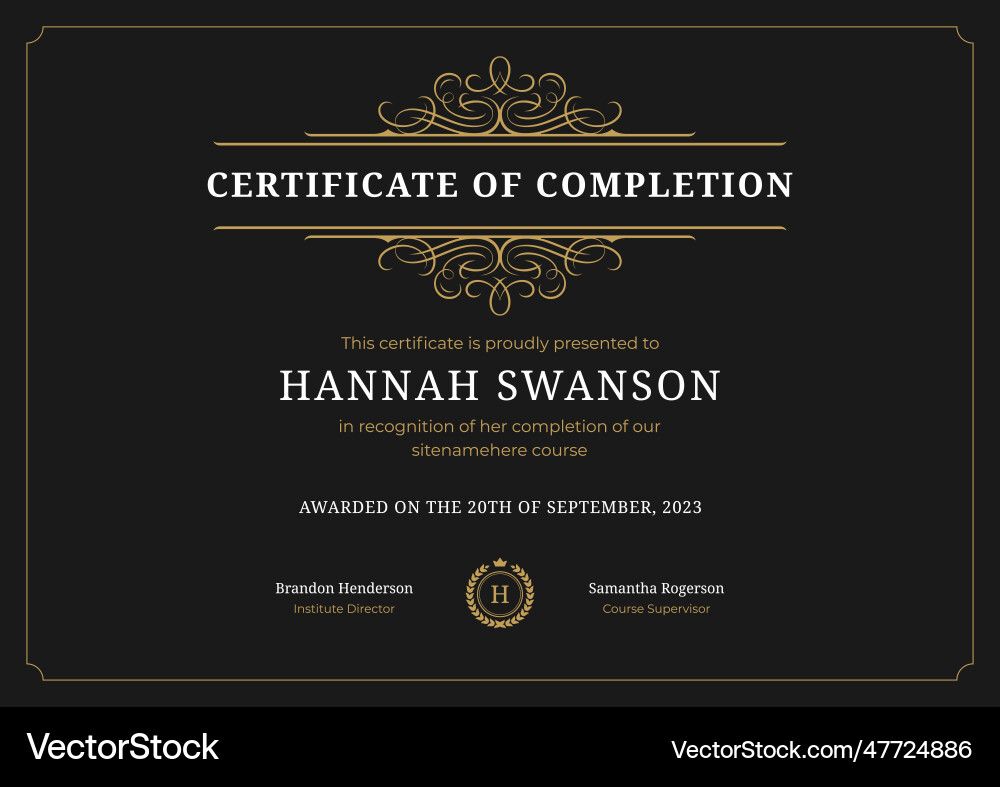 Diploma certificate of completion graduation Vector Image