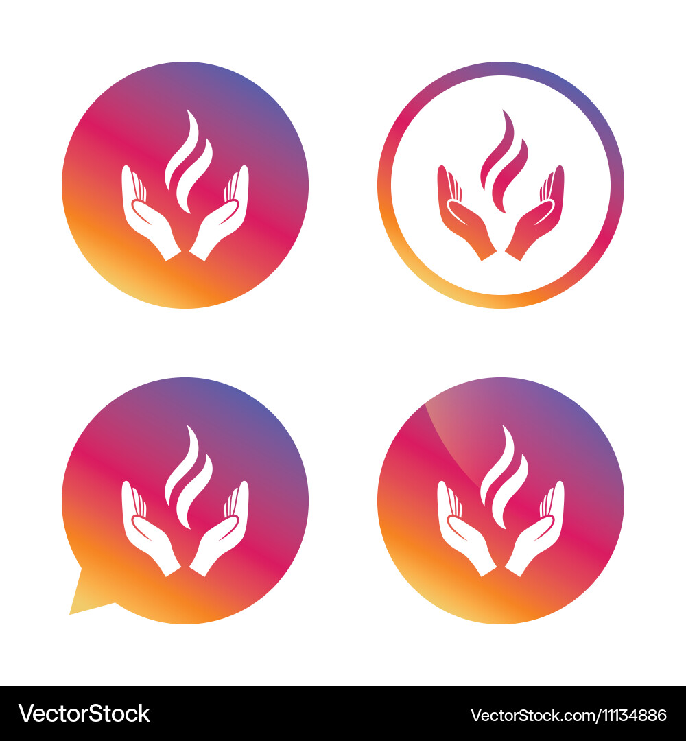 Energy hands sign icon power from hands symbol Vector Image