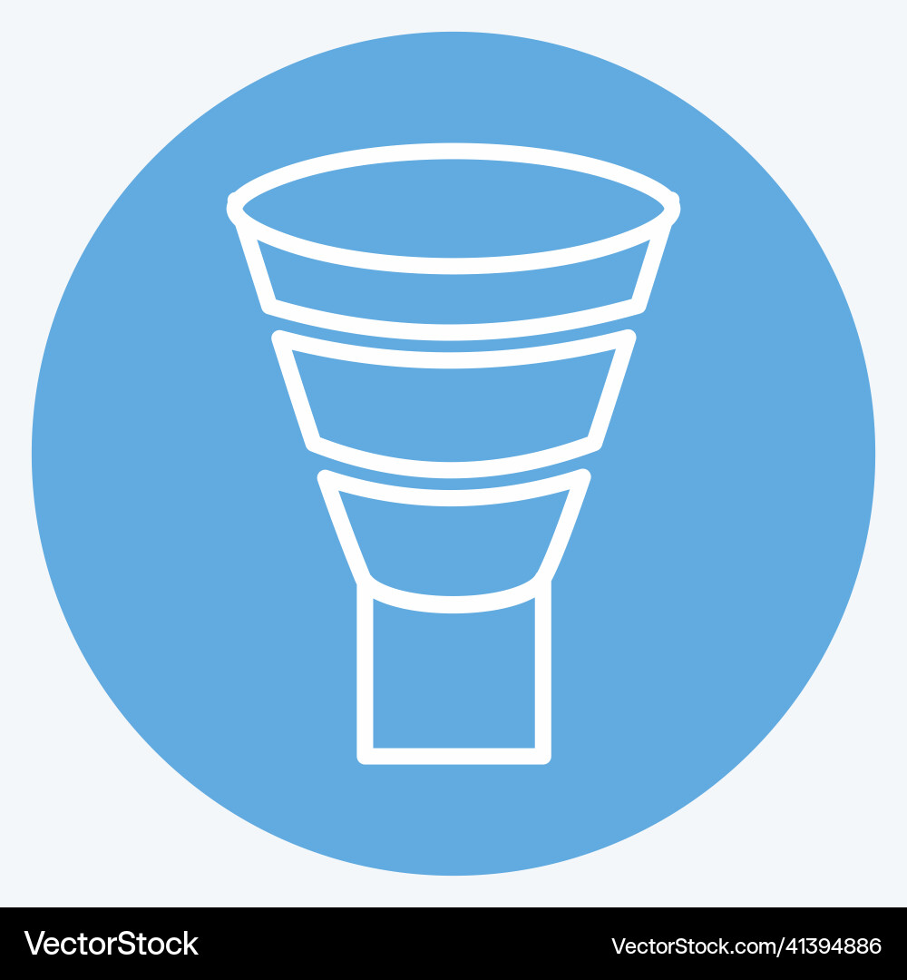 Funnel chart icon in trendy blue eyes style Vector Image