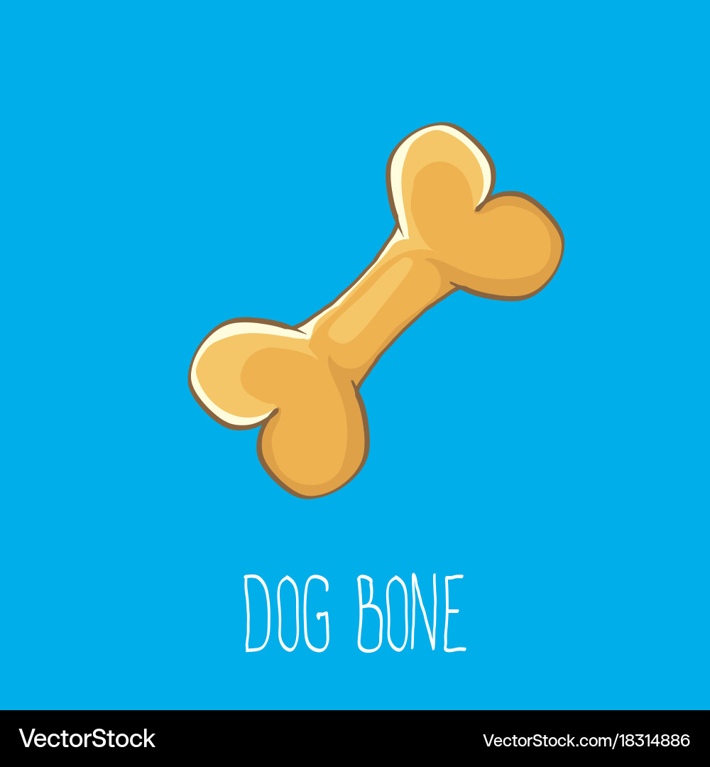 Funny cartoon cute brown dog bone Royalty Free Vector Image