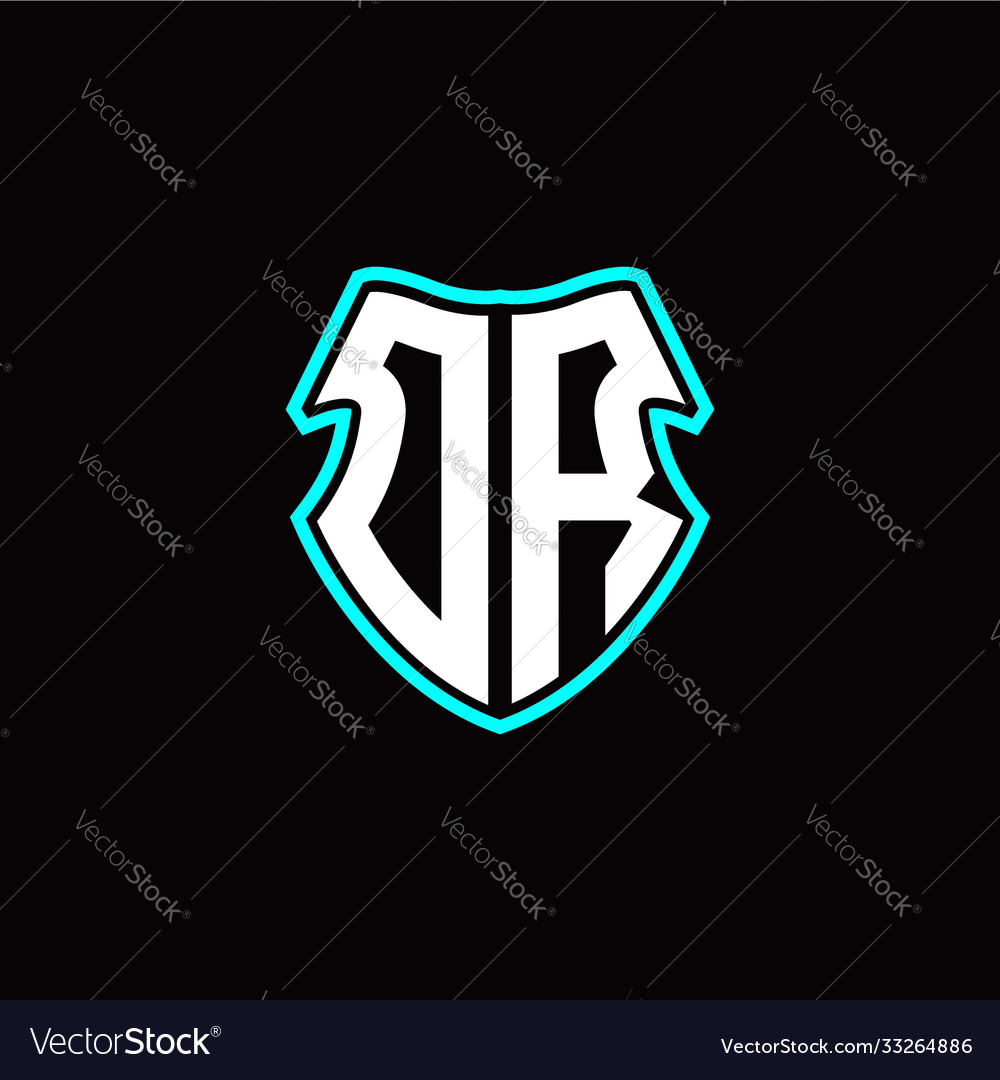 Initial logo design with a shield shape Royalty Free Vector