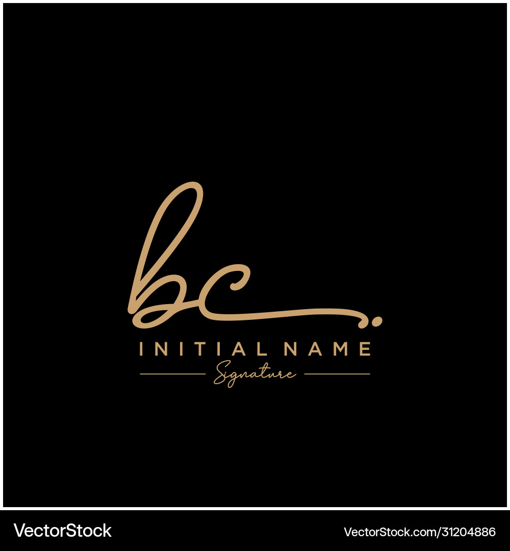 Letter bc signature logo template Royalty Free Vector Image