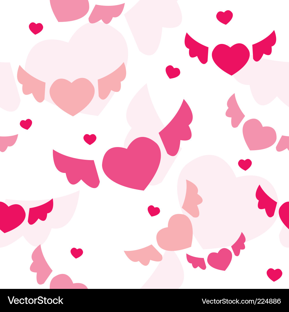 Seamless background with flying hearts Royalty Free Vector