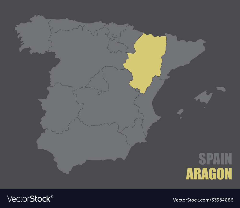 Spain aragon map Royalty Free Vector Image - VectorStock