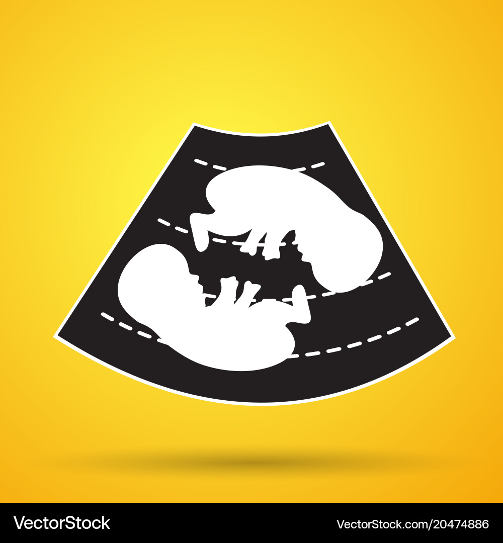 Ultrasonography baby icon screening Royalty Free Vector