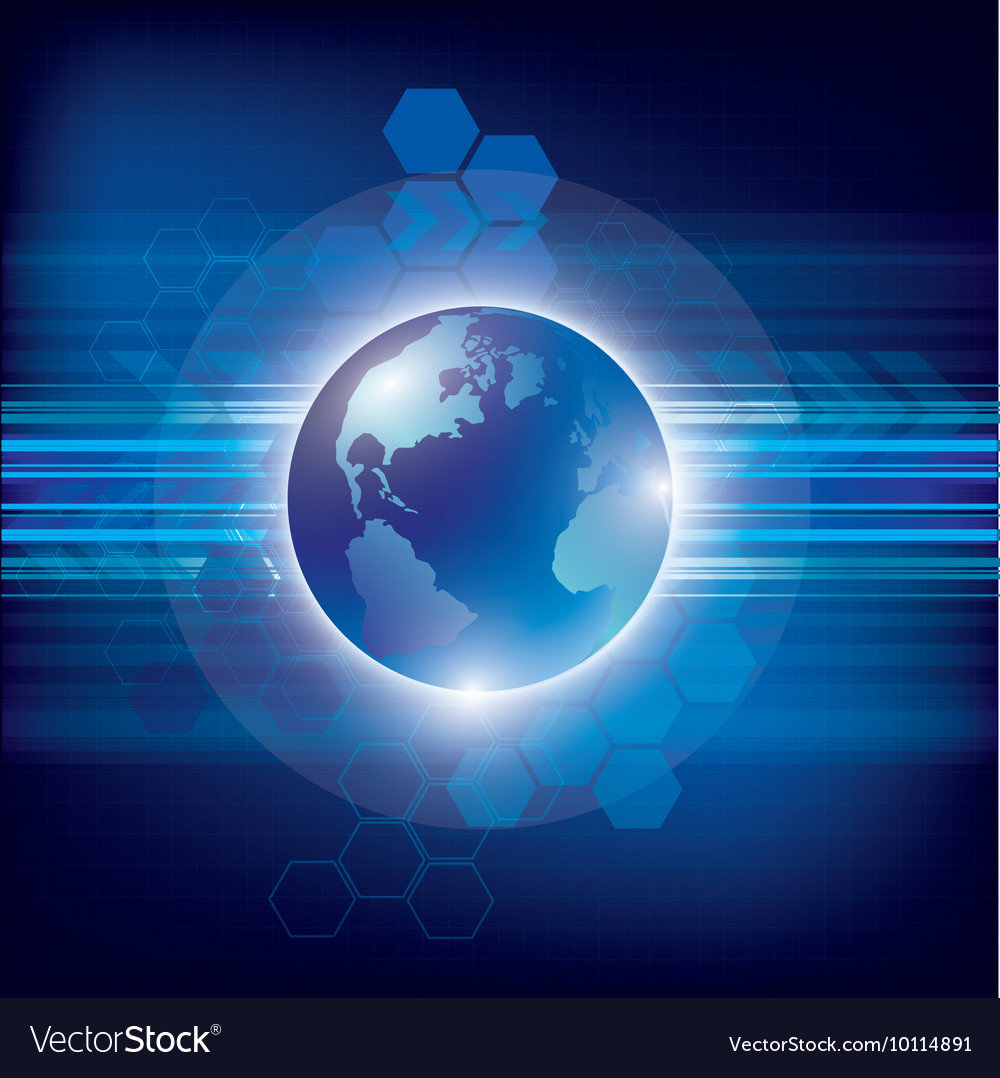 Abstract technology background with globe Vector Image