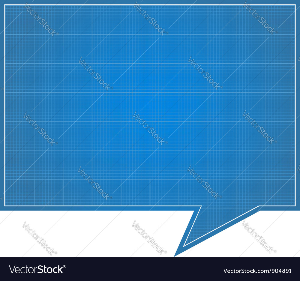 Blueprint speech bubble Royalty Free Vector Image