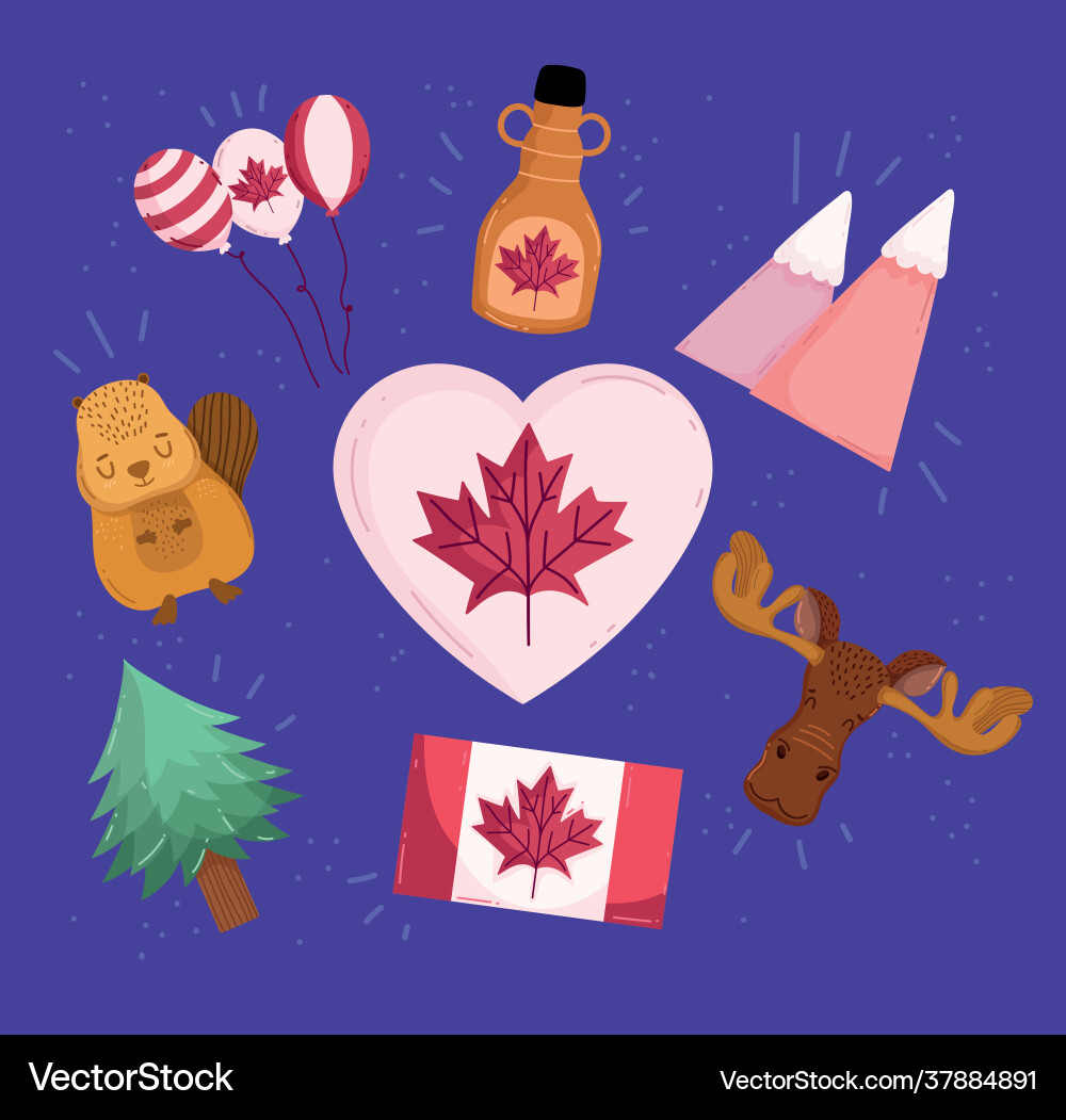Canada collection icons Royalty Free Vector Image