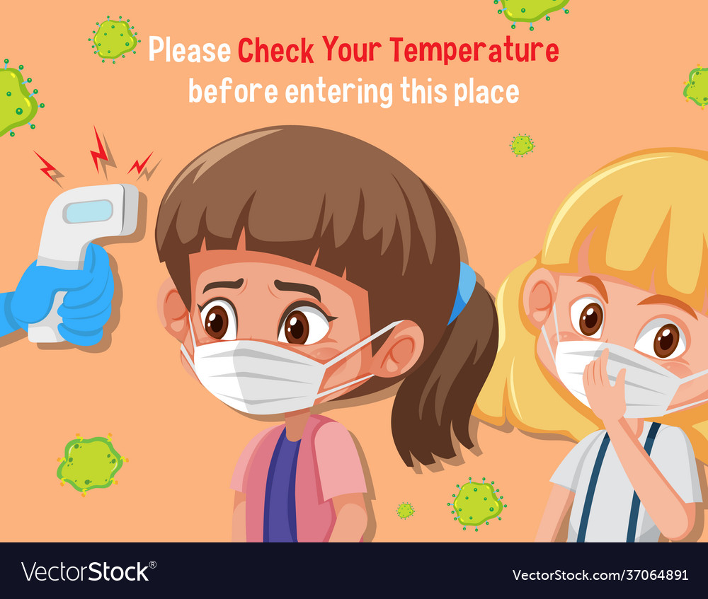 Checking body temperature before entering Vector Image