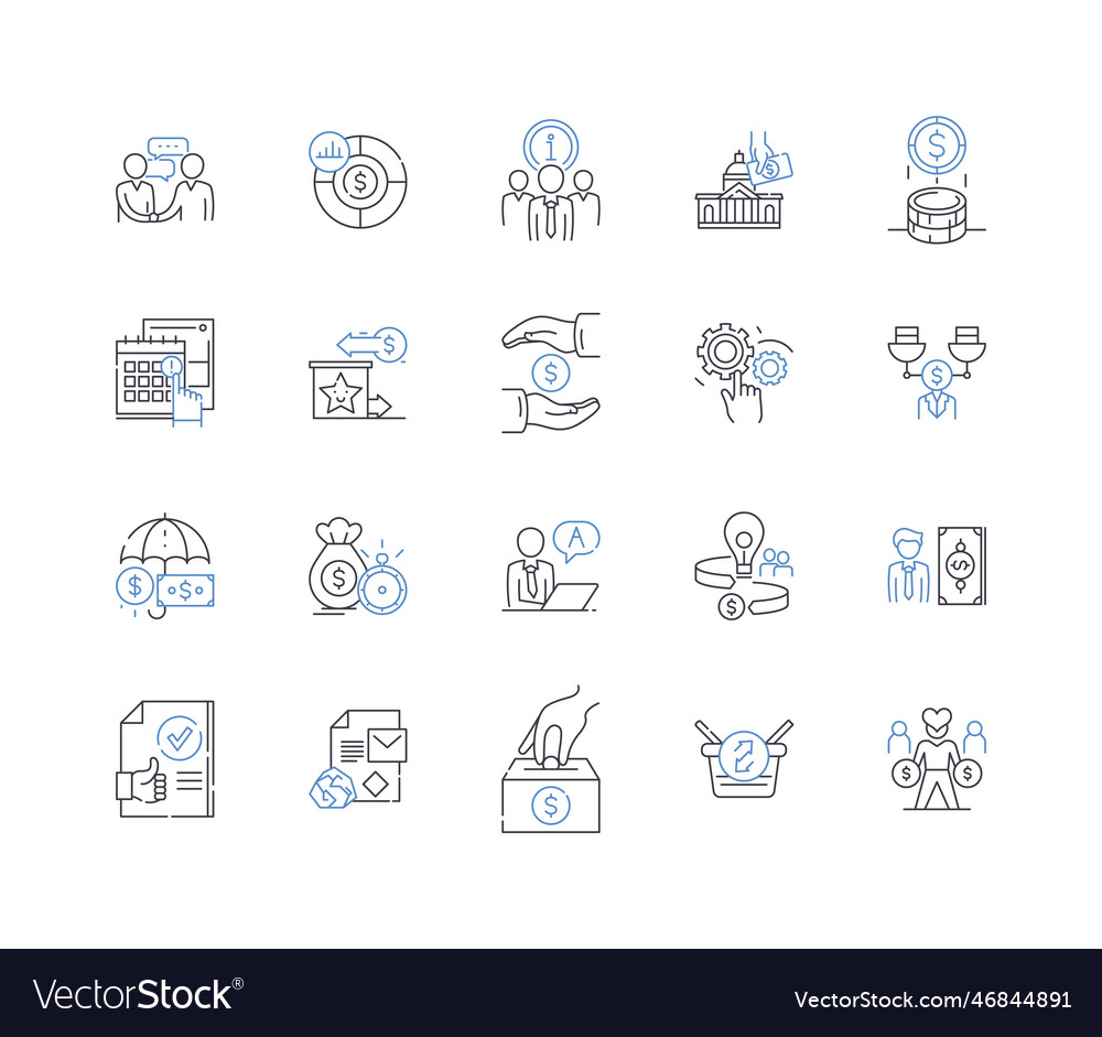Cybersecurity Line Icons Collection Encryption Vector Image