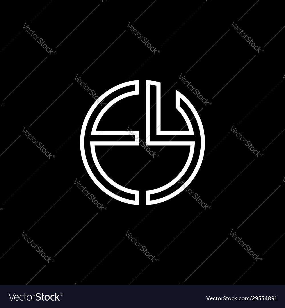Ey monogram logo circle ribbon style outline Vector Image