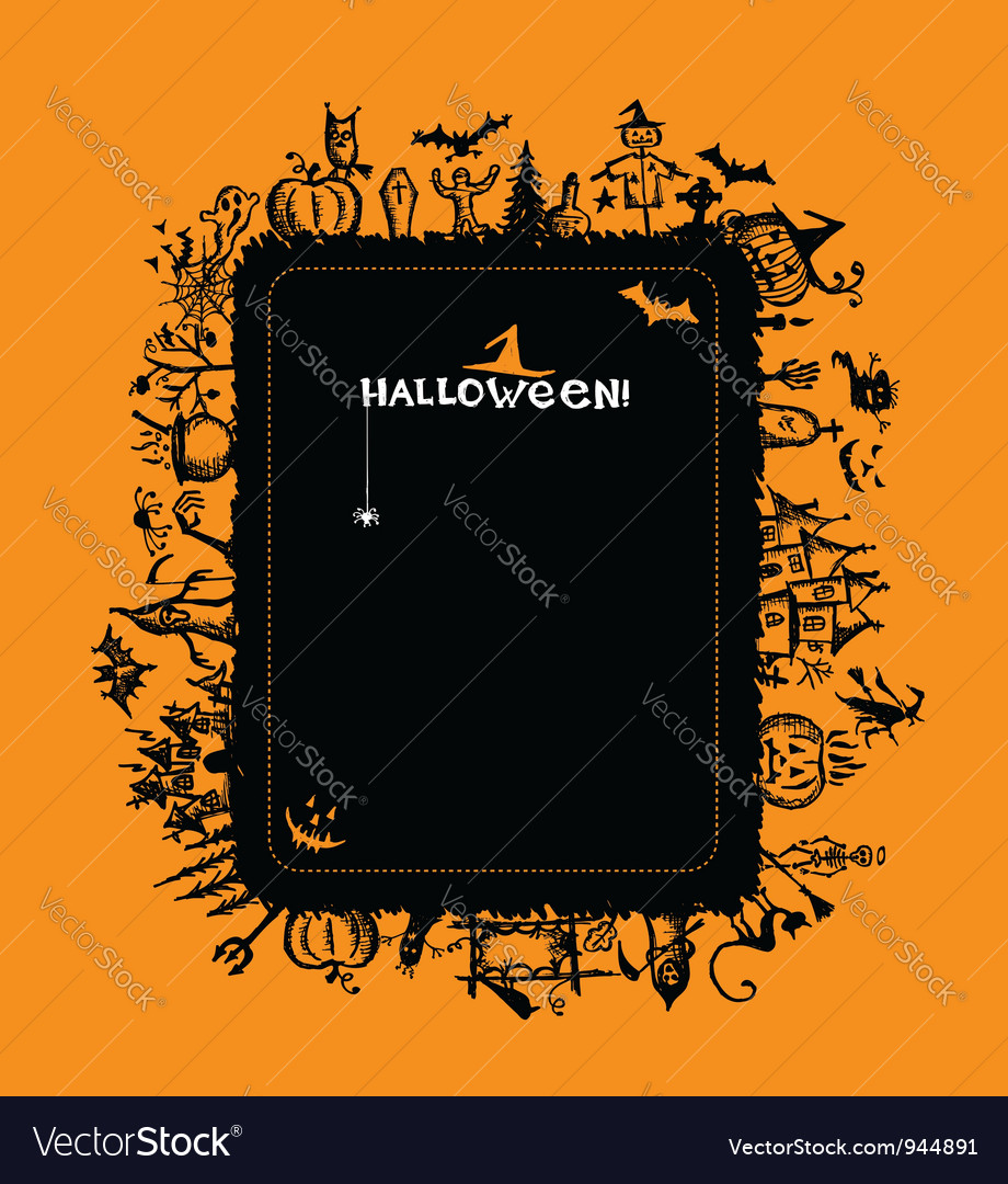 Halloween frame for your design Royalty Free Vector Image