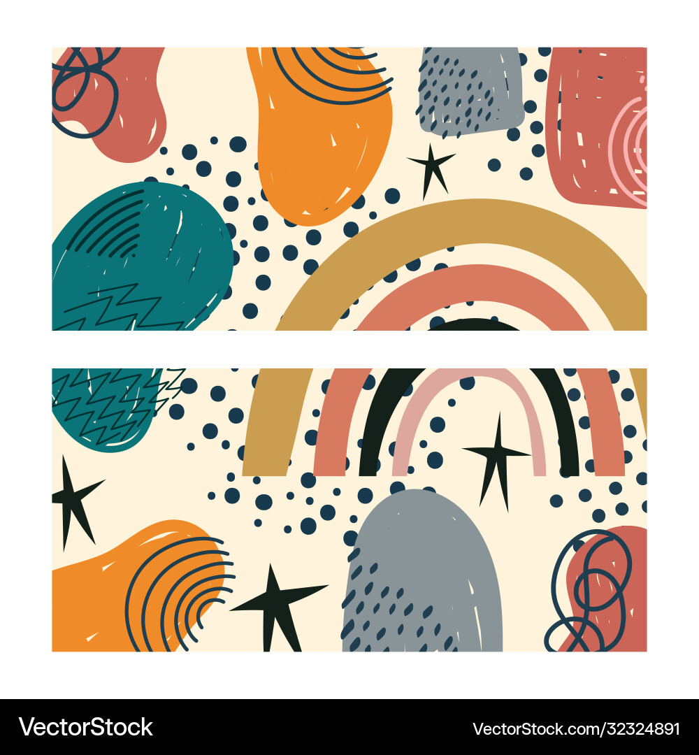 Hand drawn contemporary trendy print collage Vector Image