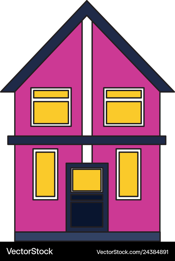 House home exterior on white background Royalty Free Vector