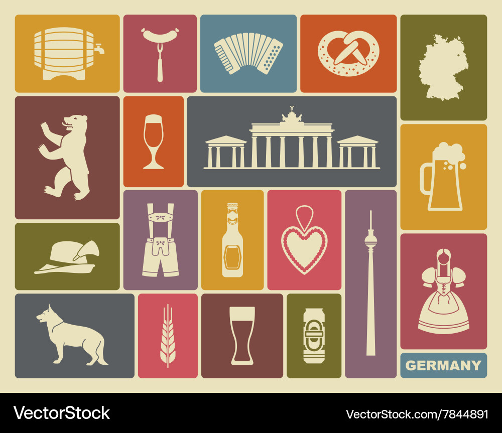 Icons of germany Royalty Free Vector Image - VectorStock