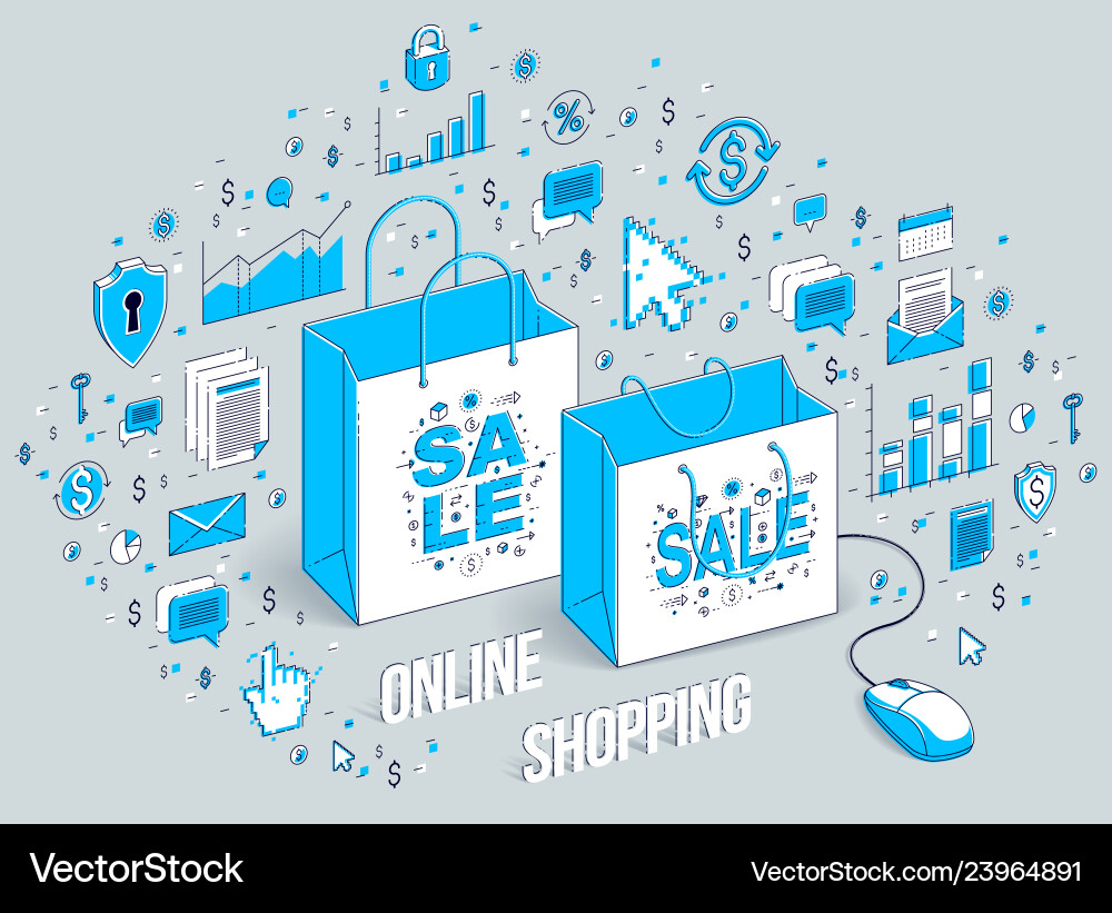 Online shop concept web store internet sales Vector Image