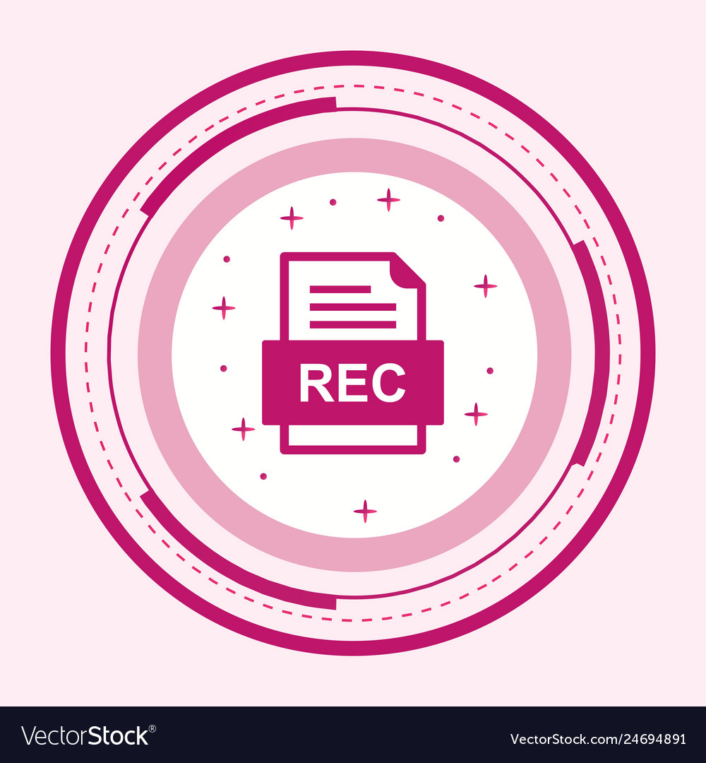 Rec file document icon Royalty Free Vector Image