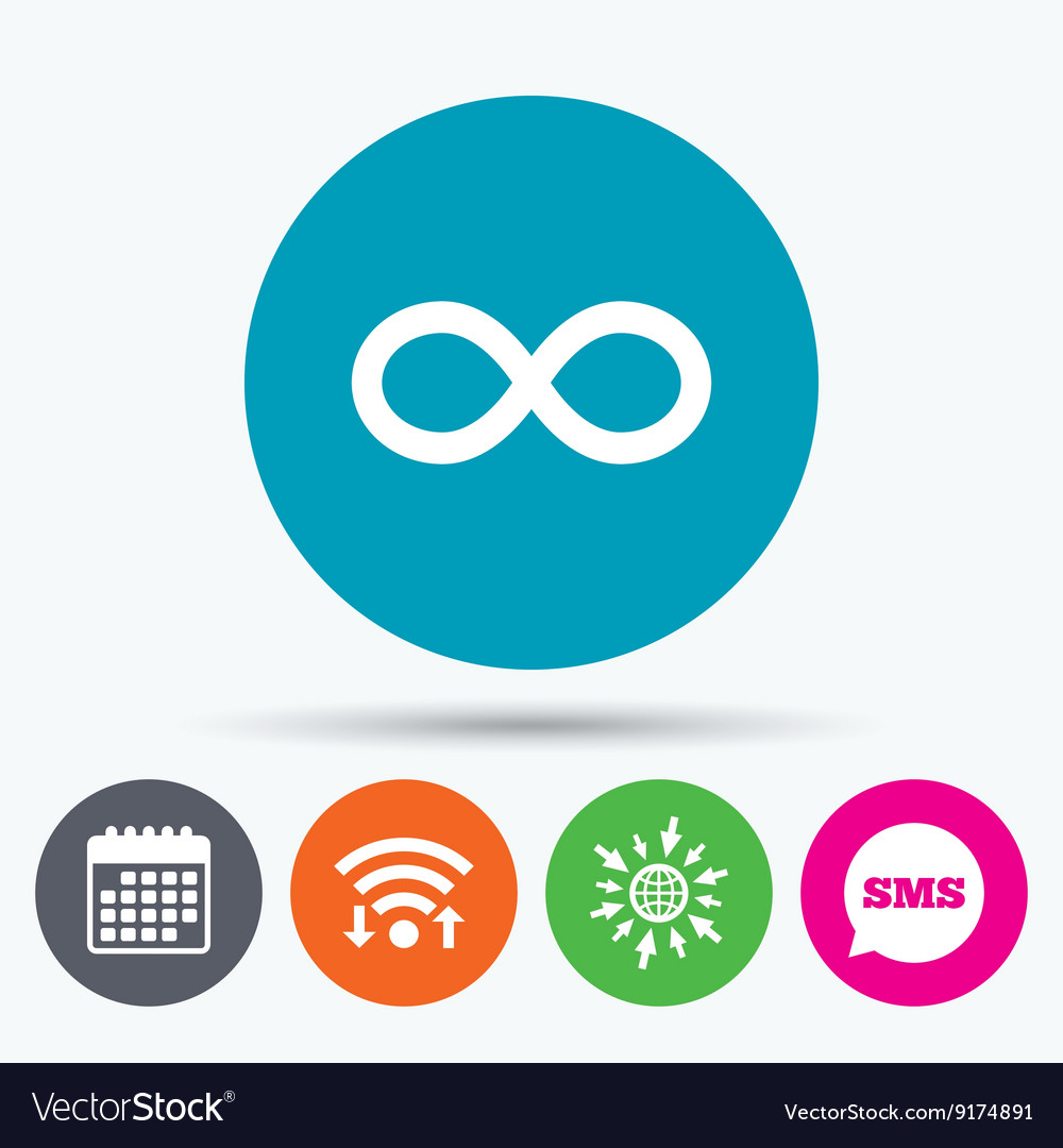 Repeat icon loop symbol infinity sign Royalty Free Vector