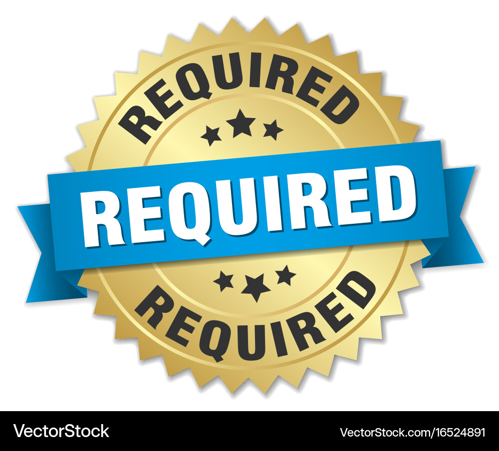 Required round isolated gold badge Royalty Free Vector Image